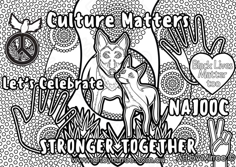 'Naidoc Week Colouring Single PDF Page' COLOURING PAGE by Mirree Conte ...