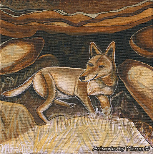 'Australian Desert Dingo by Ancient Cave ~ Resting Cave Dingo' Origina ...